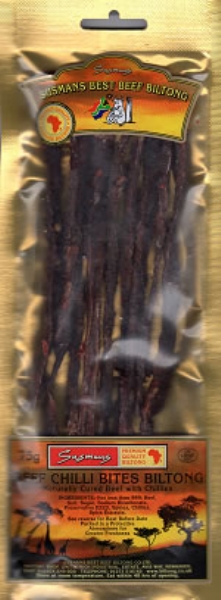 Beef Chilli Bites 75gm pre-pack | Susmans Best Beef Biltong Company Ltd